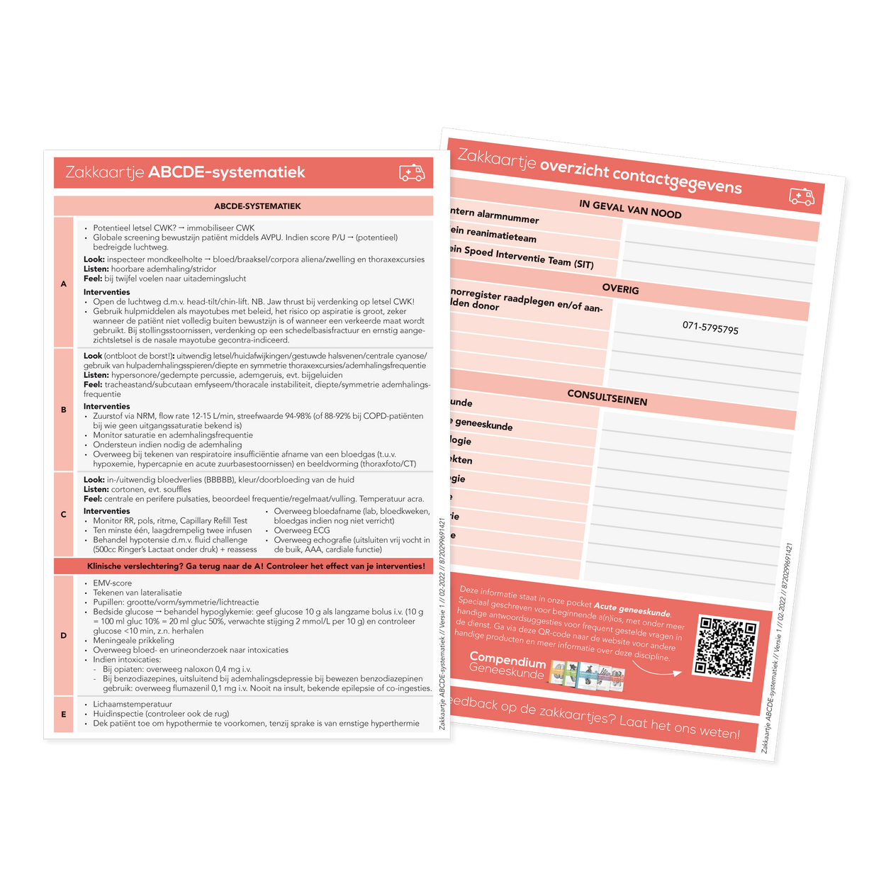 Zakkaartje ABCDE – Compendium Geneeskunde